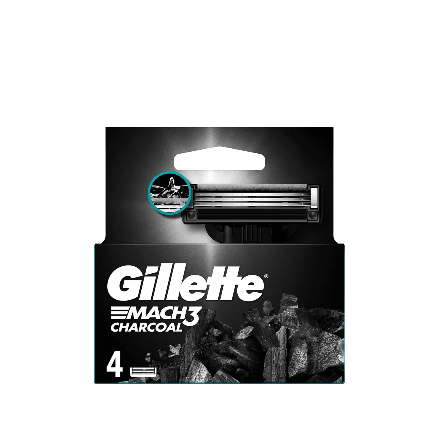 Gillette Mach3 Charcoal Yedek Tıraş Bıçağı 4 Adet | Sachane